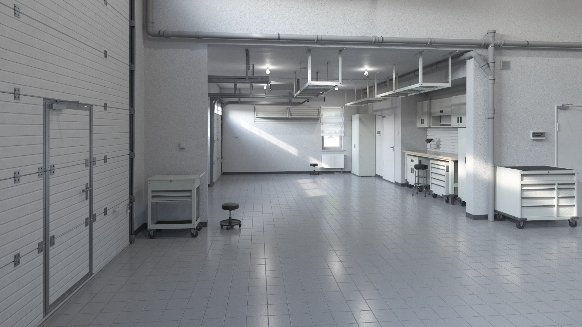 3D Big Home Garage Interior Vray Model - TurboSquid 2159036