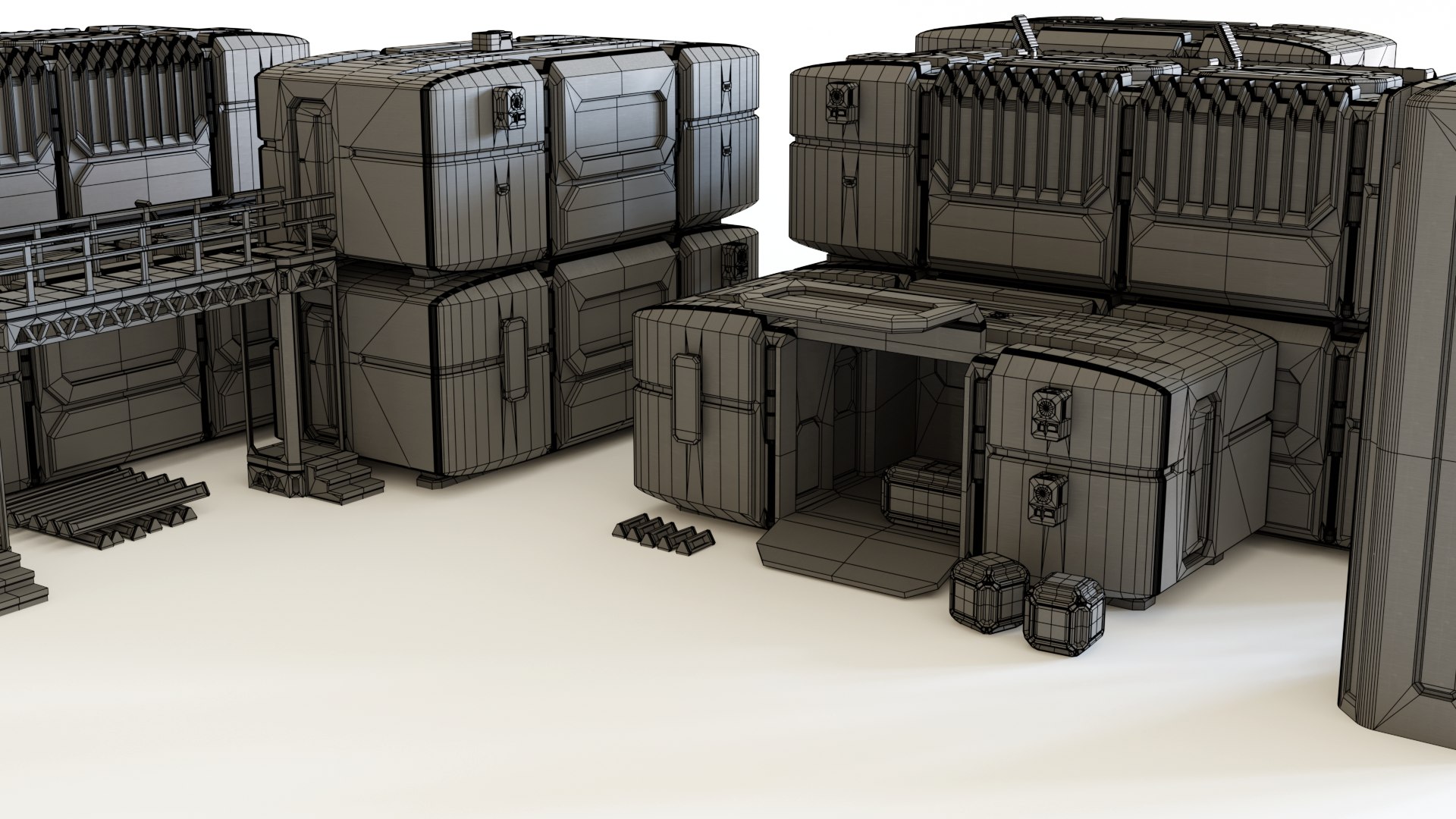 Colony Modules Tabletop Scenery 3D Model - TurboSquid 1560373