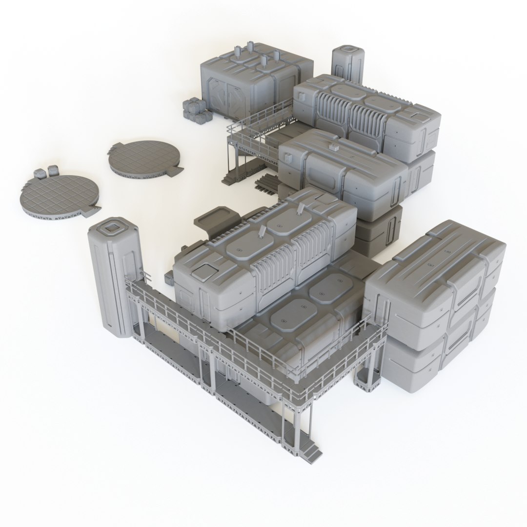 Colony Modules Tabletop Scenery 3D Model - TurboSquid 1560373