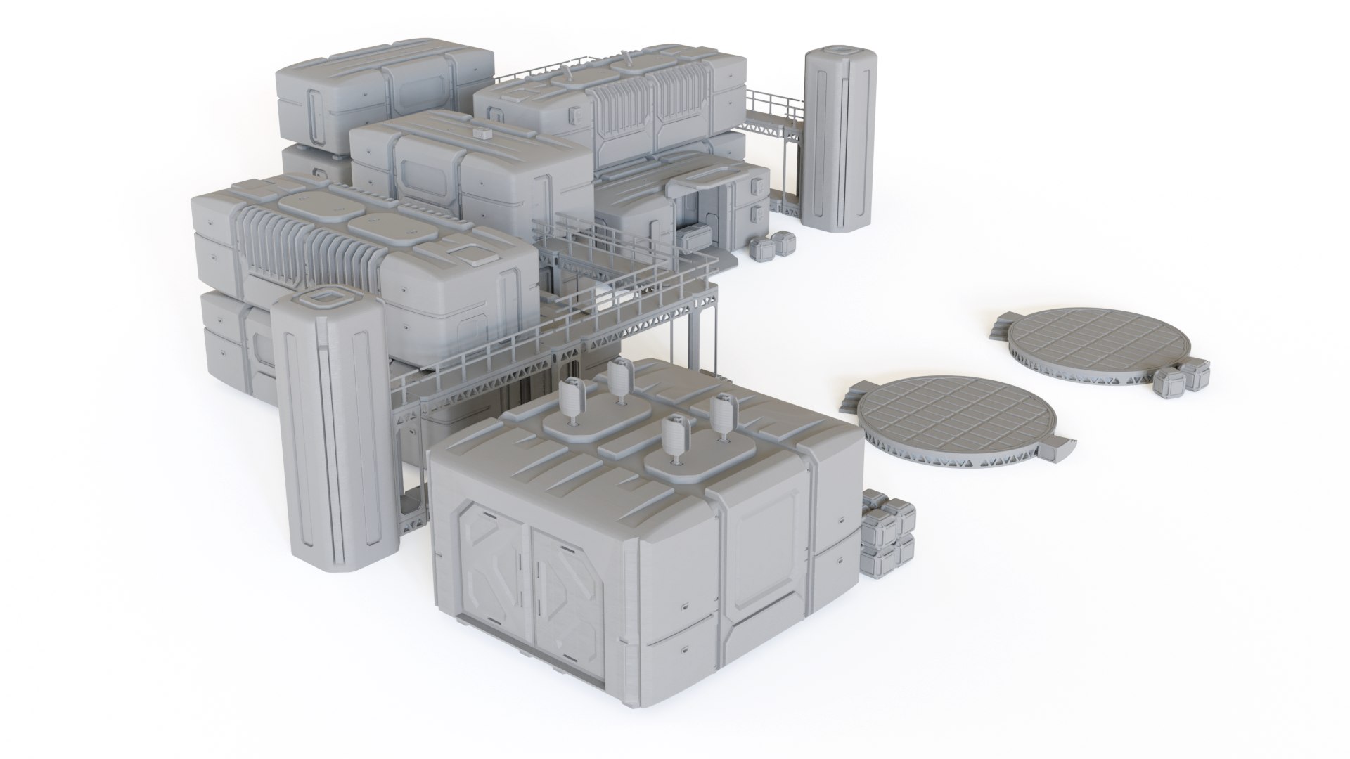 Colony Modules Tabletop Scenery 3D Model - TurboSquid 1560373
