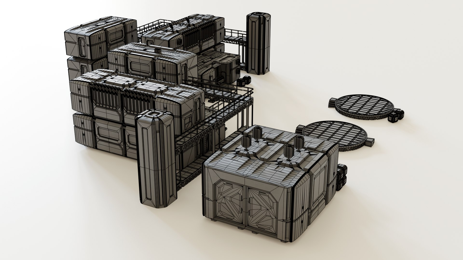 Colony Modules Tabletop Scenery 3D Model - TurboSquid 1560373