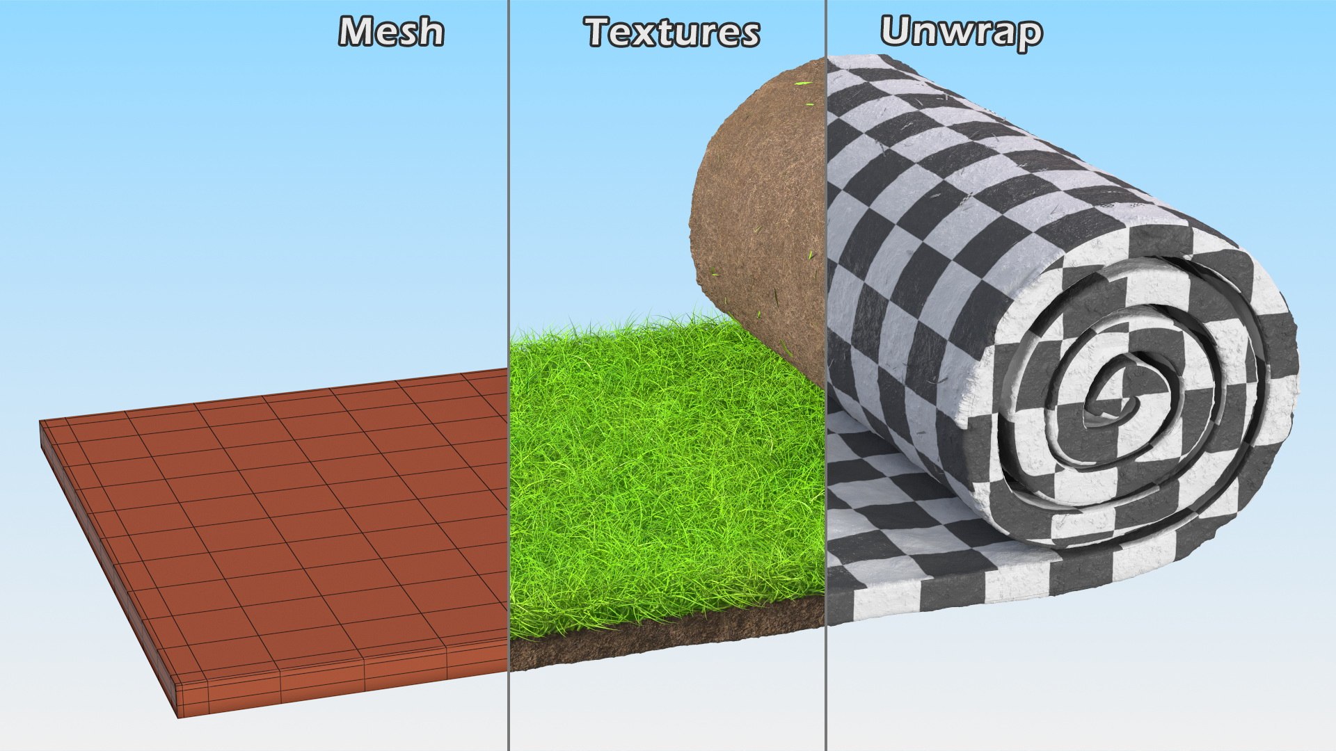 3D Lawn Turf Roll Fur model - TurboSquid 1882218