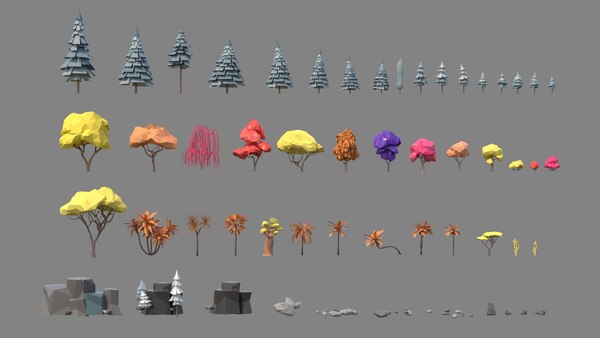3D model low poly vegetation 1 - TurboSquid 1781515