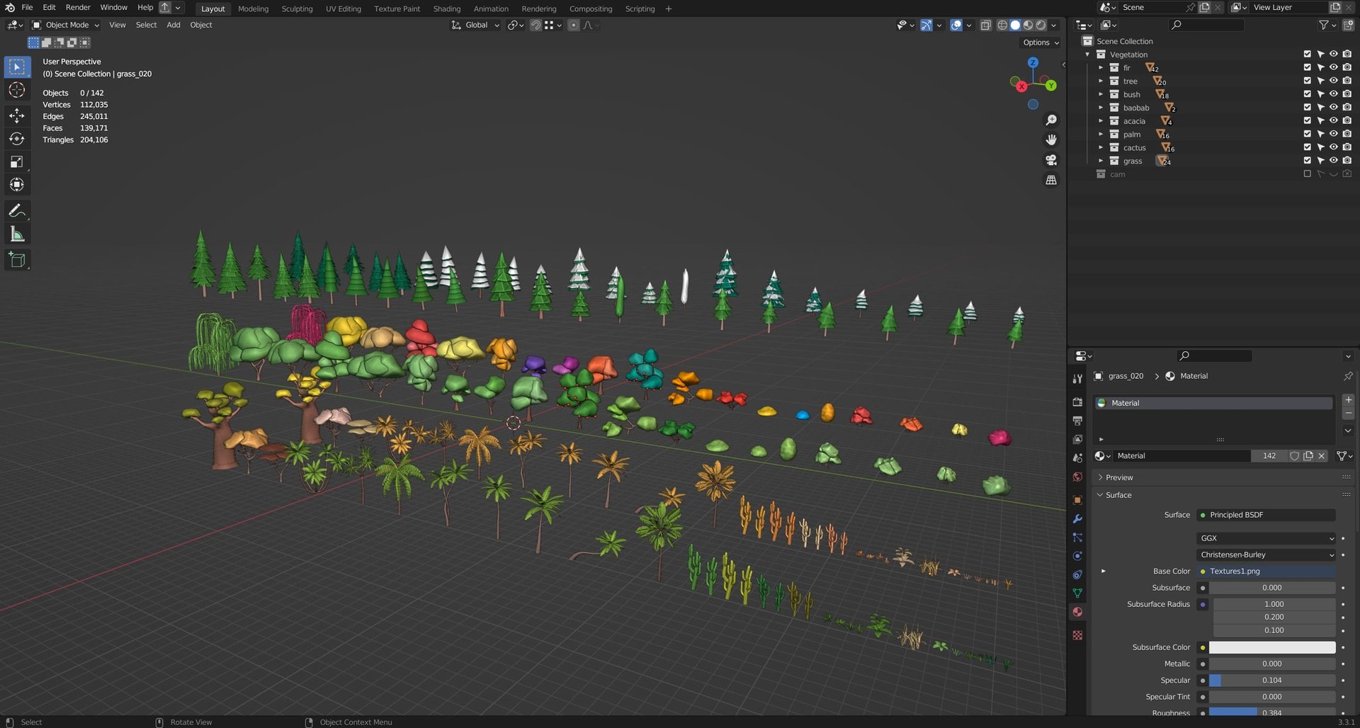3D model low poly vegetation 1 - TurboSquid 1781515