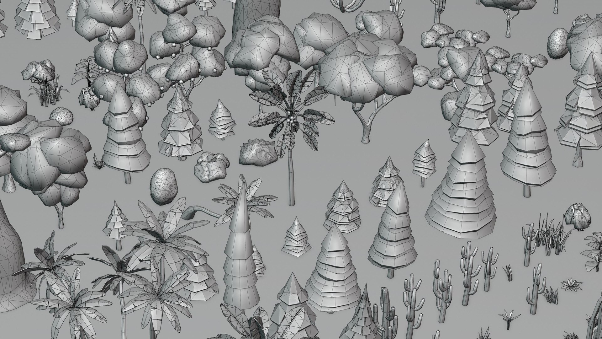 3D model low poly vegetation 1 - TurboSquid 1781515