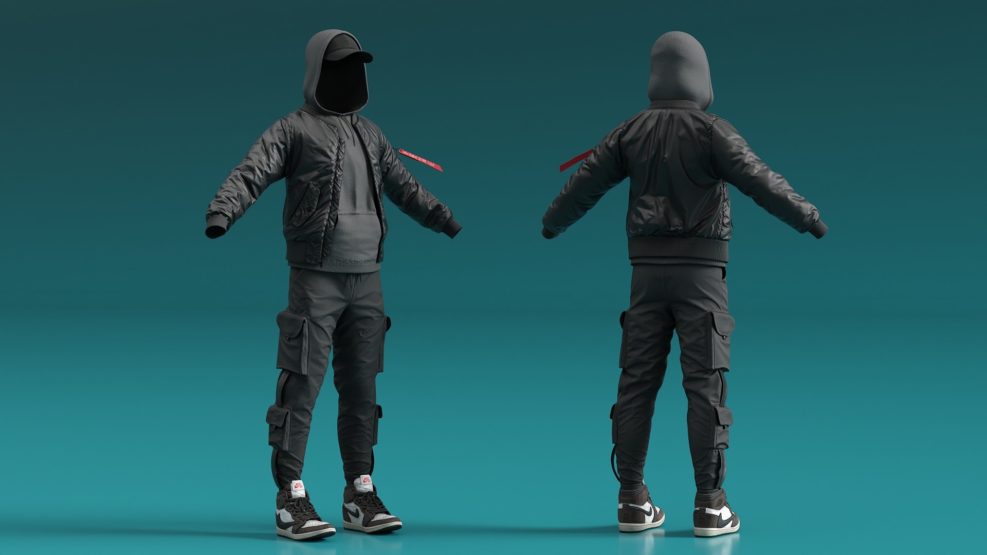 3D Urban Hacker Male Outfit With Mask Black - TurboSquid 2426470