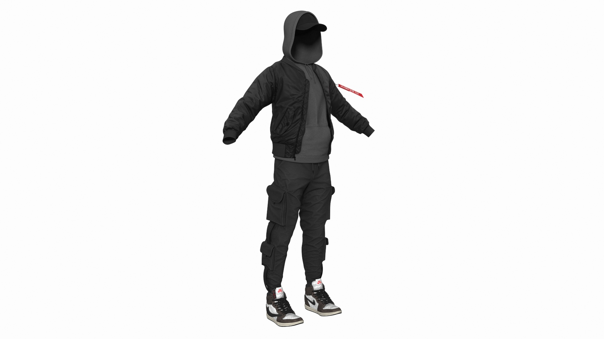 3D Urban Hacker Male Outfit With Mask Black - TurboSquid 2426470