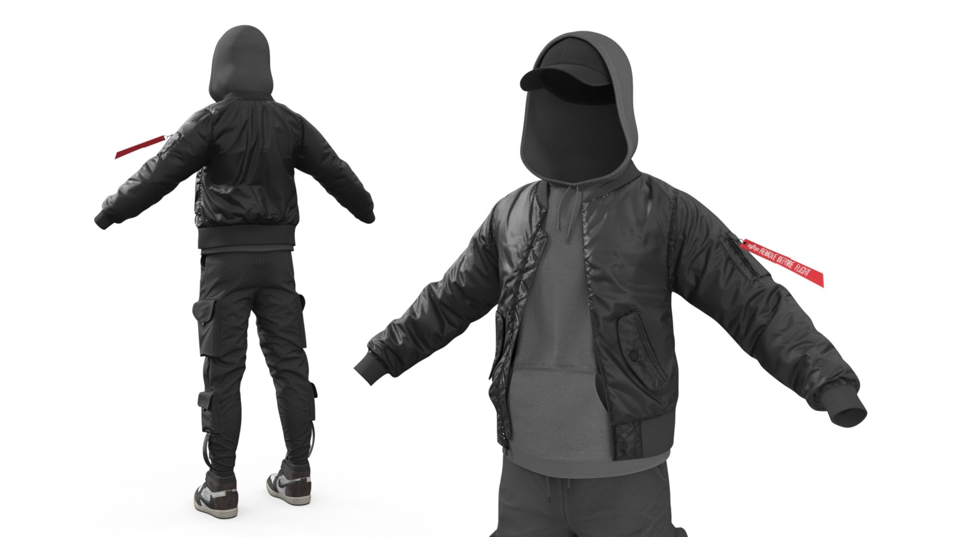 3D Urban Hacker Male Outfit With Mask Black - TurboSquid 2426470
