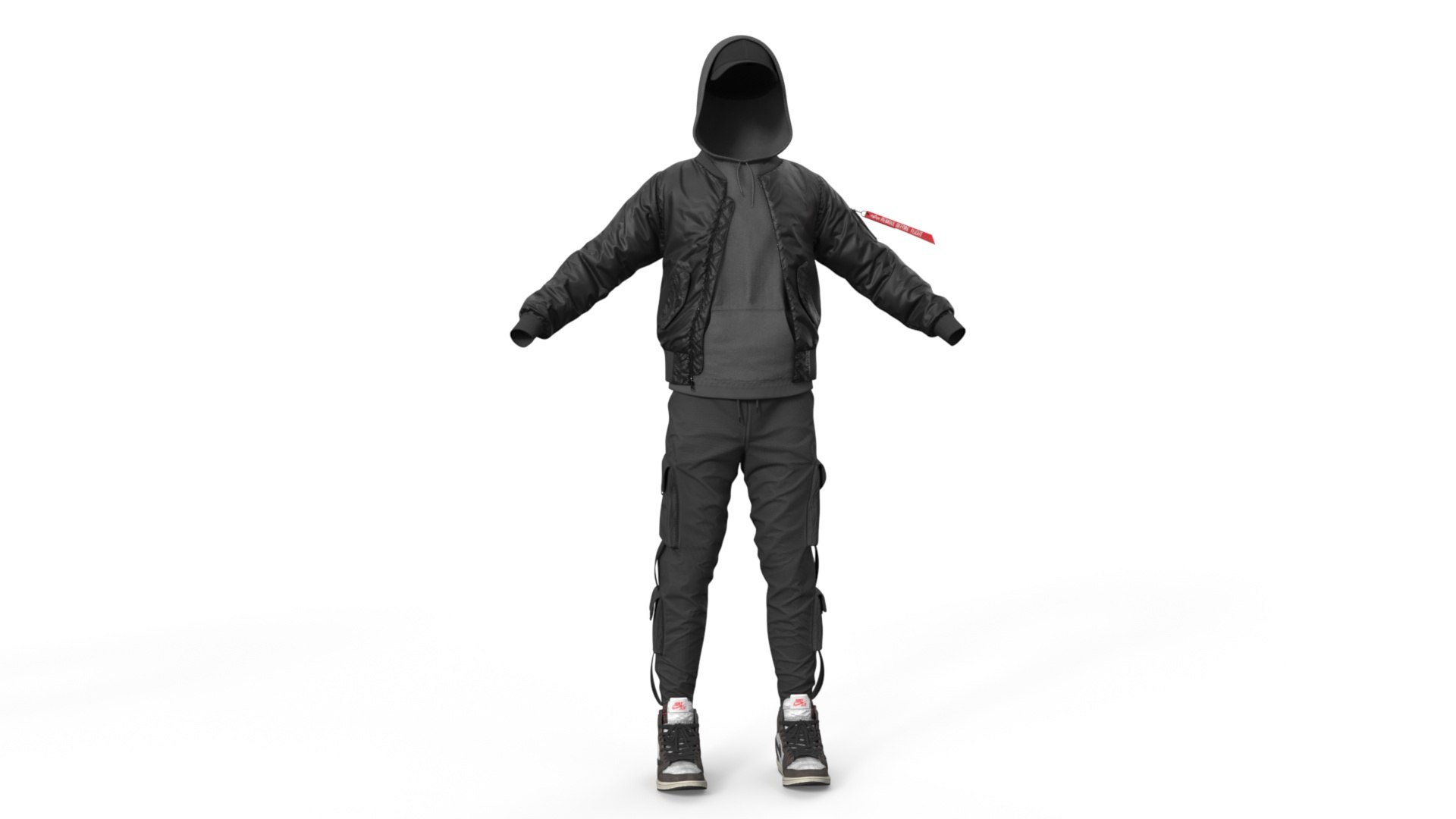 3D Urban Hacker Male Outfit With Mask Black - TurboSquid 2426470