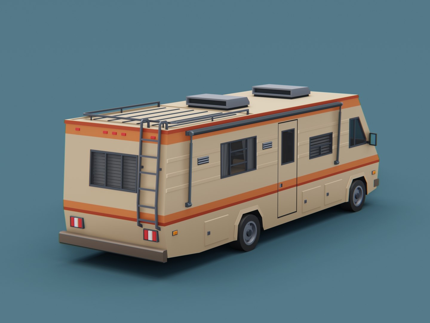3D Model Motorhome Classic Stylized Low Poly - TurboSquid 2016909