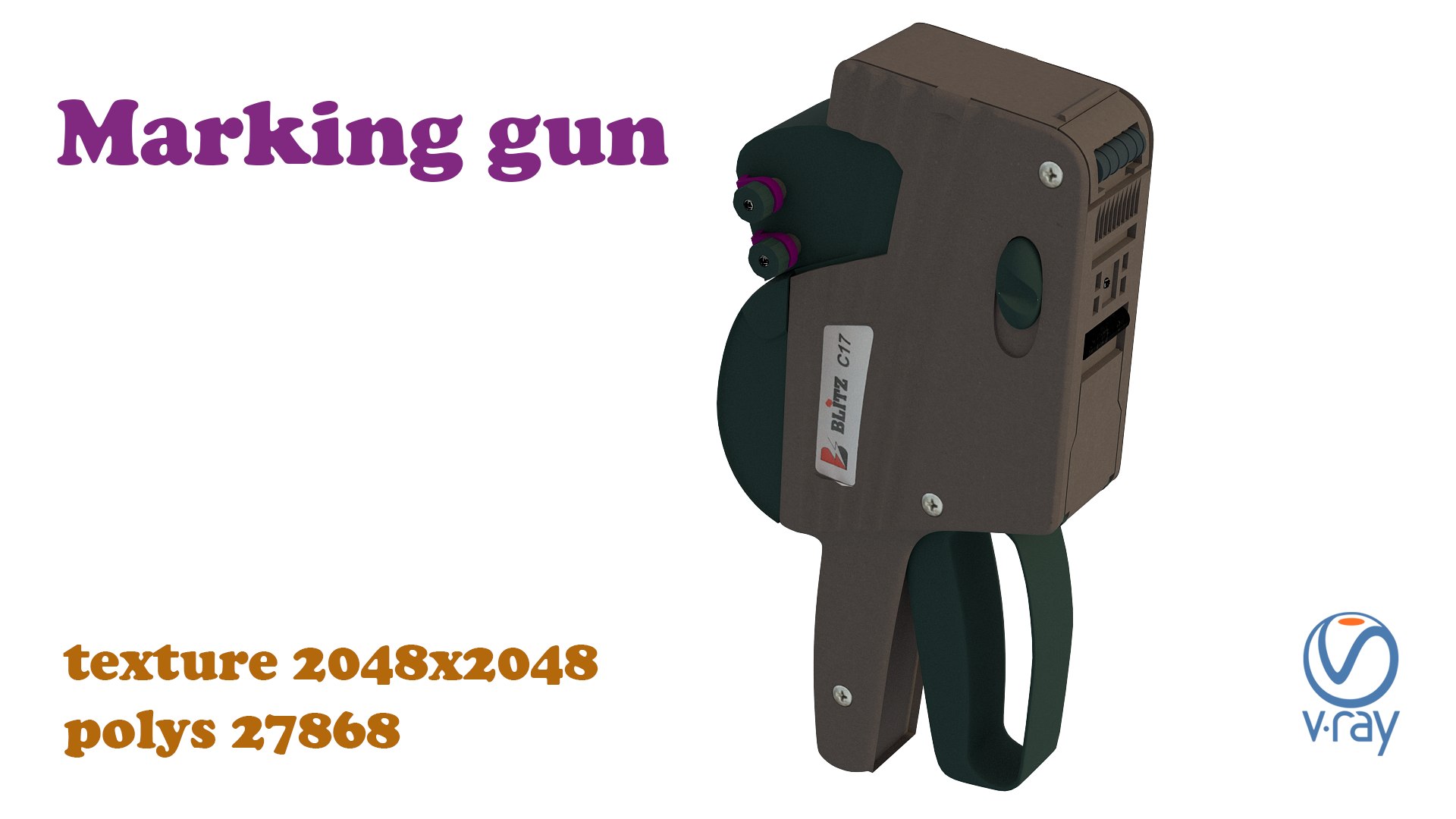 3D Marking Gun - TurboSquid 1804438