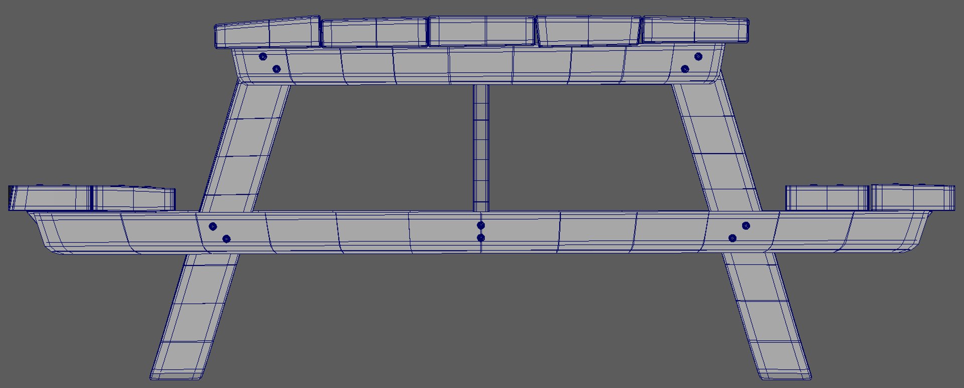 3D Picnic Table Model - TurboSquid 1384700