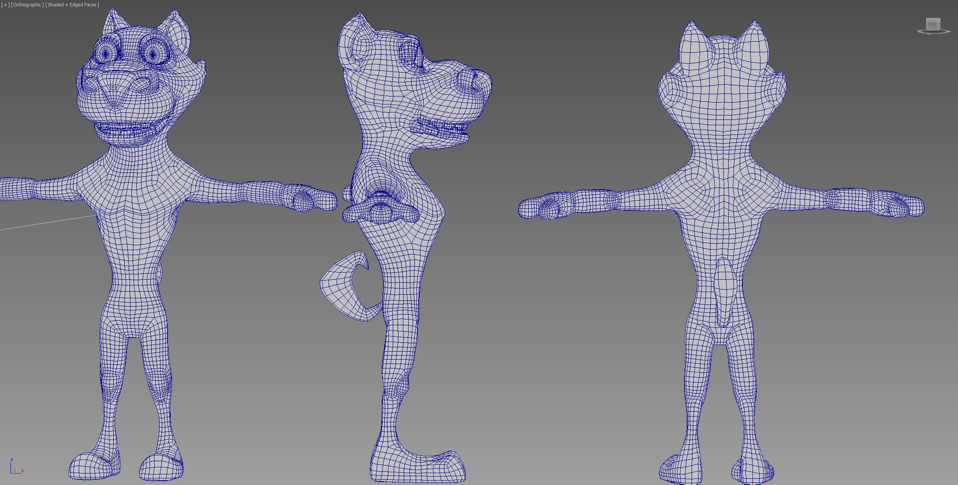 3d model of wolf cartoon