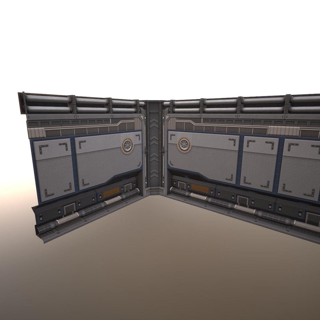 3D Sci-fi Wall - TurboSquid 1470106