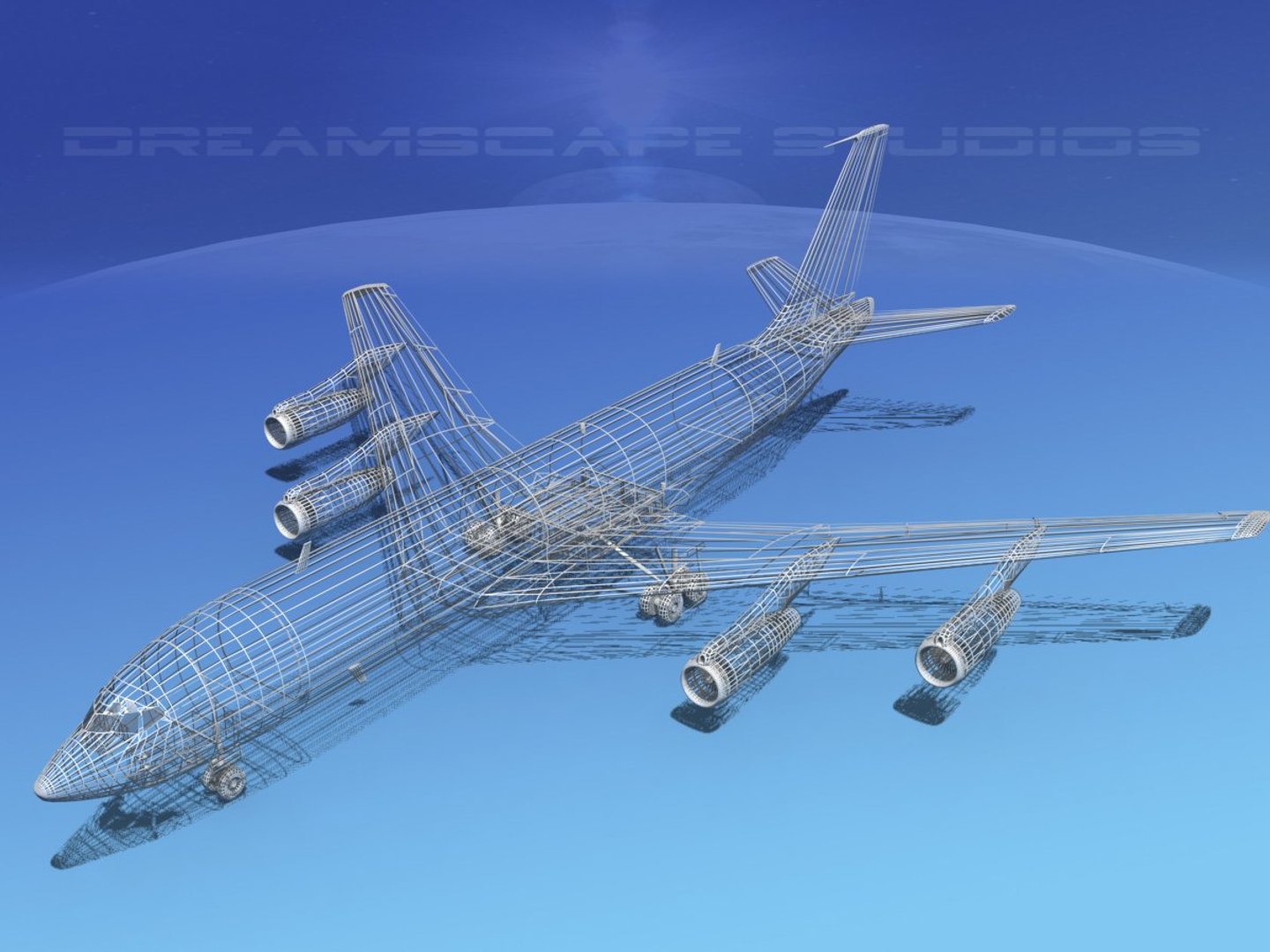 3d model 707-320 airlines boeing 707