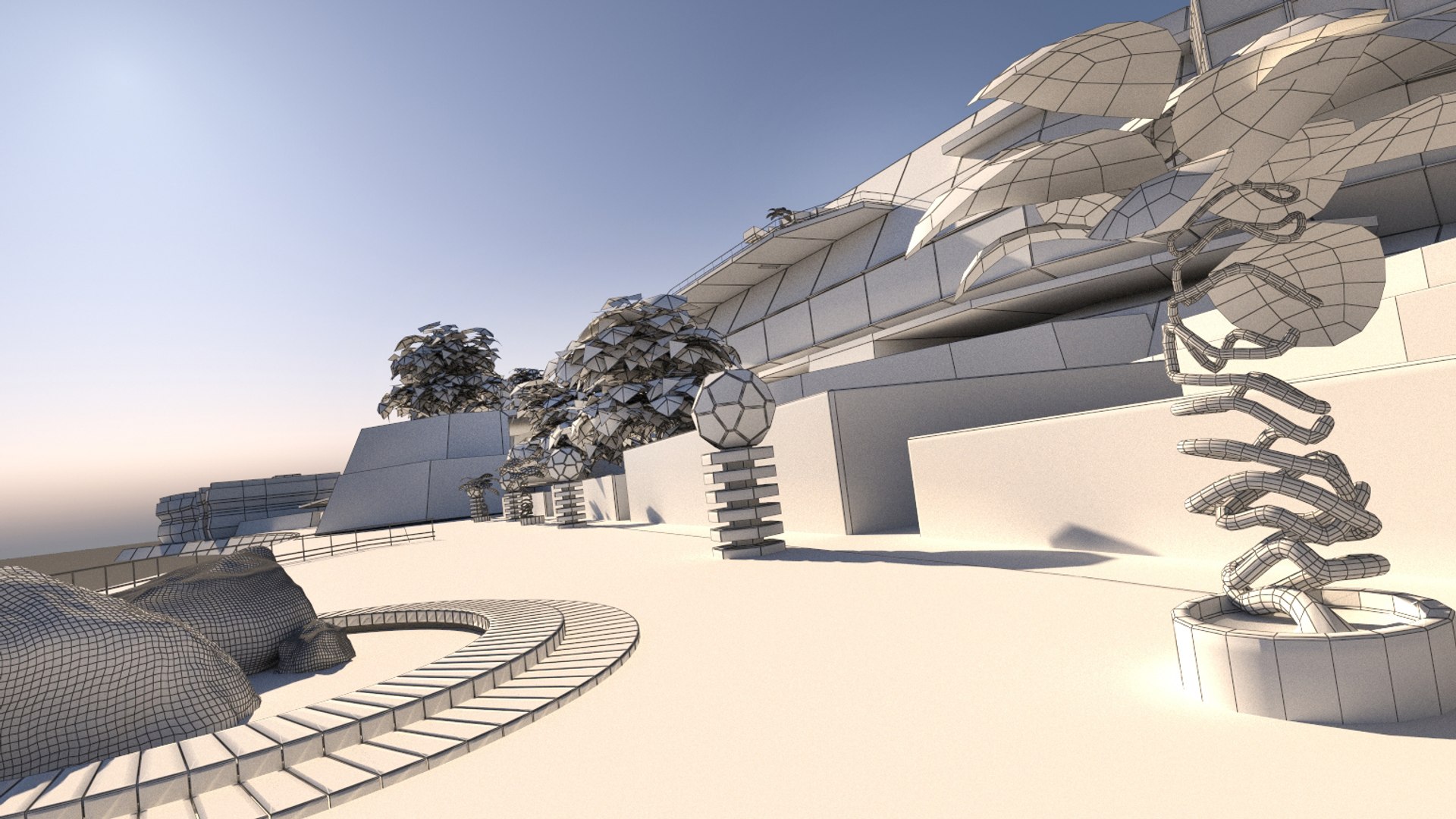 3d model buildings scene