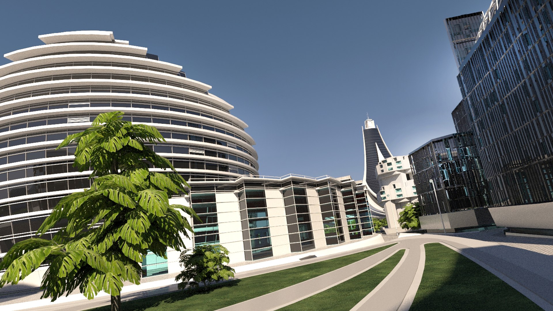 3d Model Buildings Scene