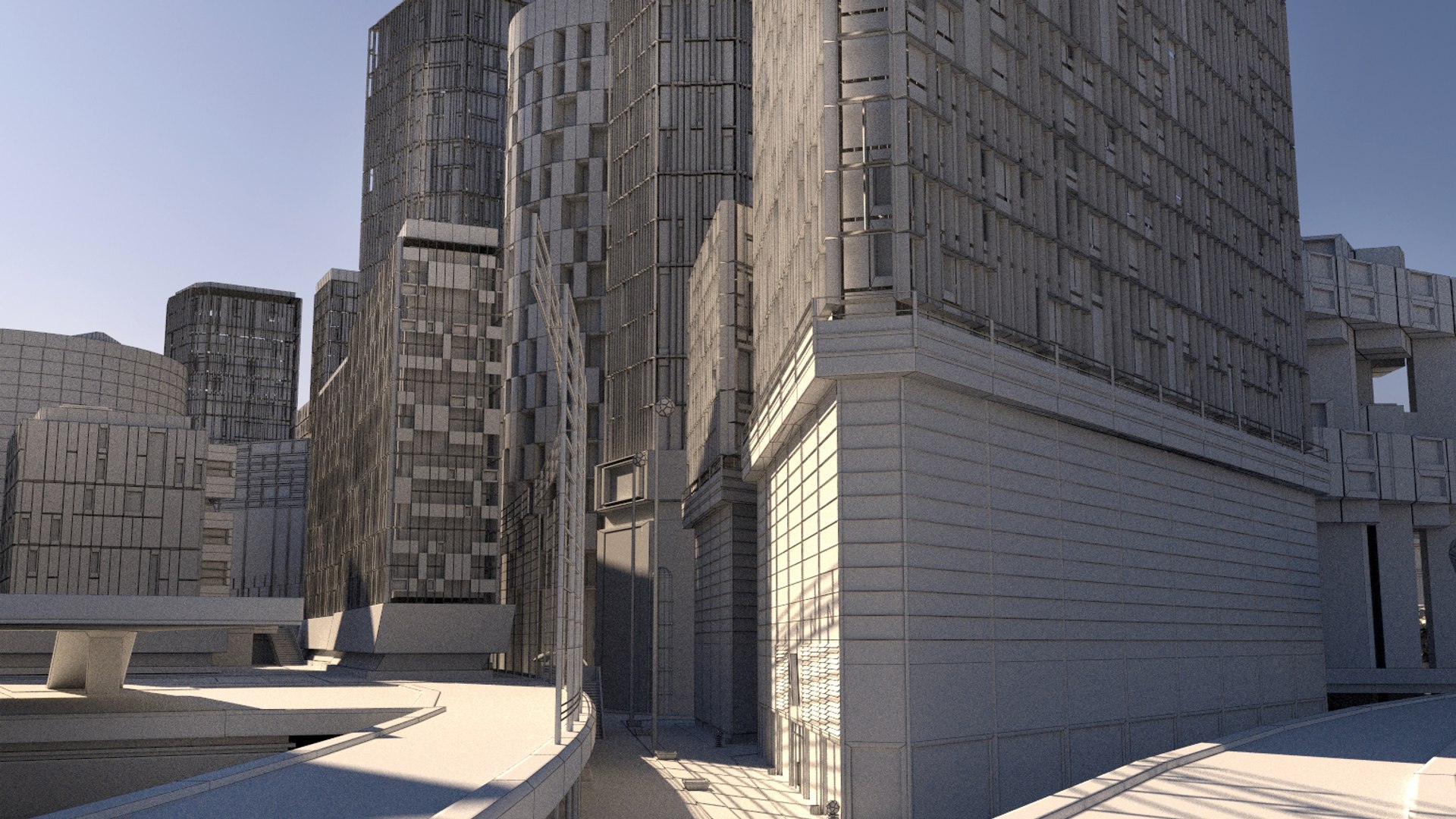 3d model buildings scene