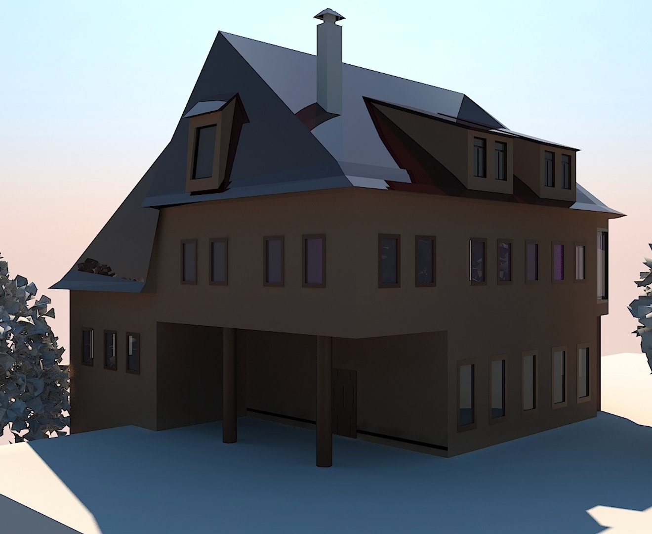 3d Family House Cottage Model