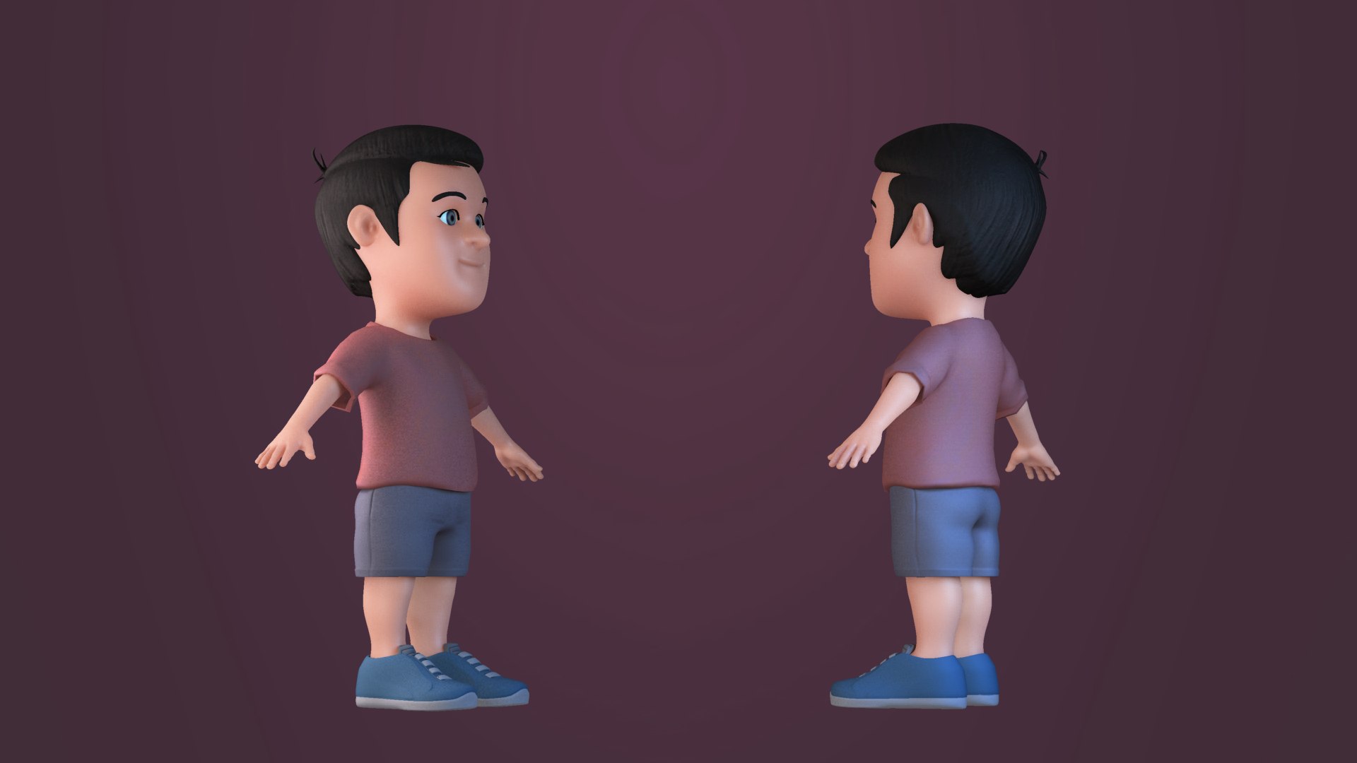 Animated Characters Little Boys Students Passersby Pupils Cartoon ...