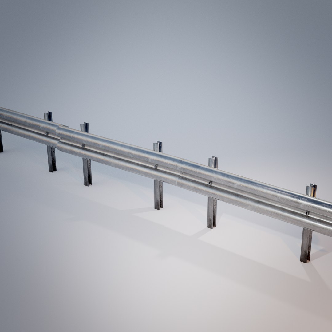 3D Model Guardrail - Fence Highway - TurboSquid 1660057