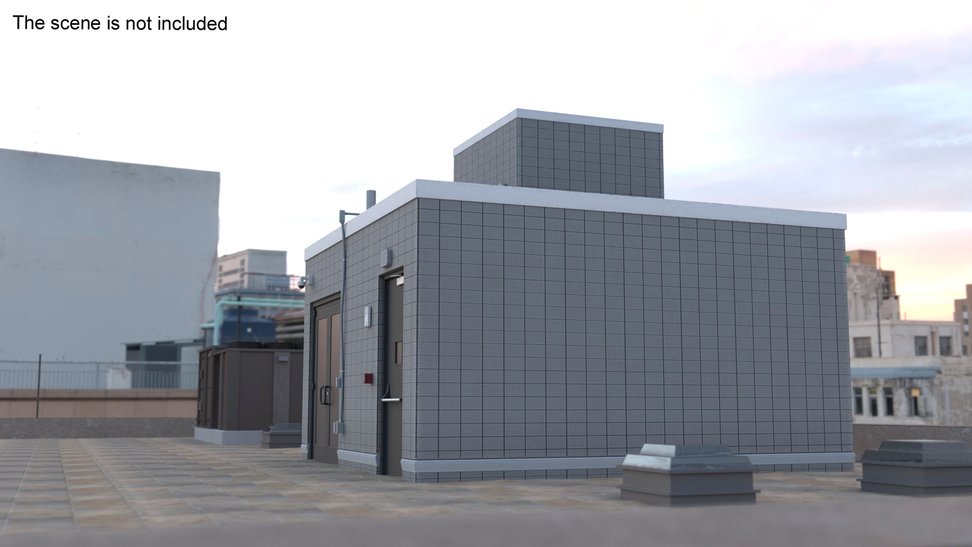3D Building Rooftop Entrance - TurboSquid 2202003