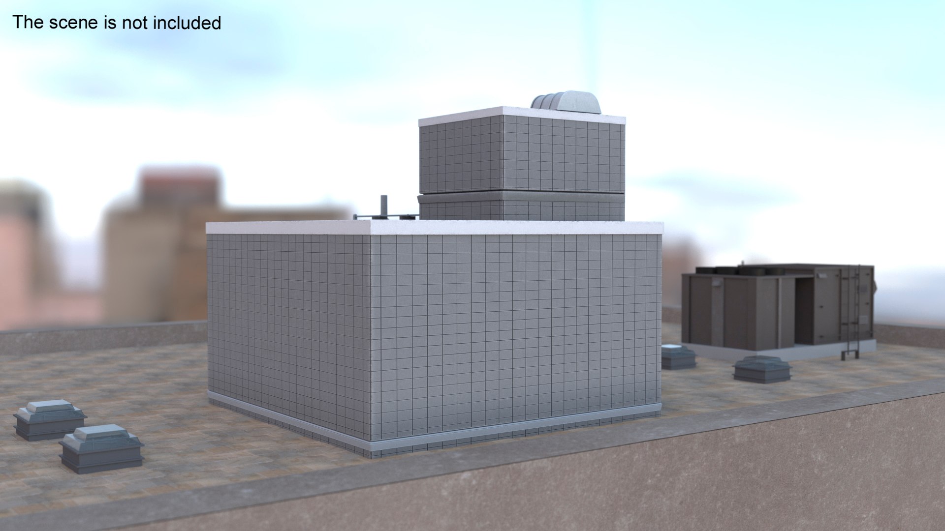 3D Building Rooftop Entrance - TurboSquid 2202003