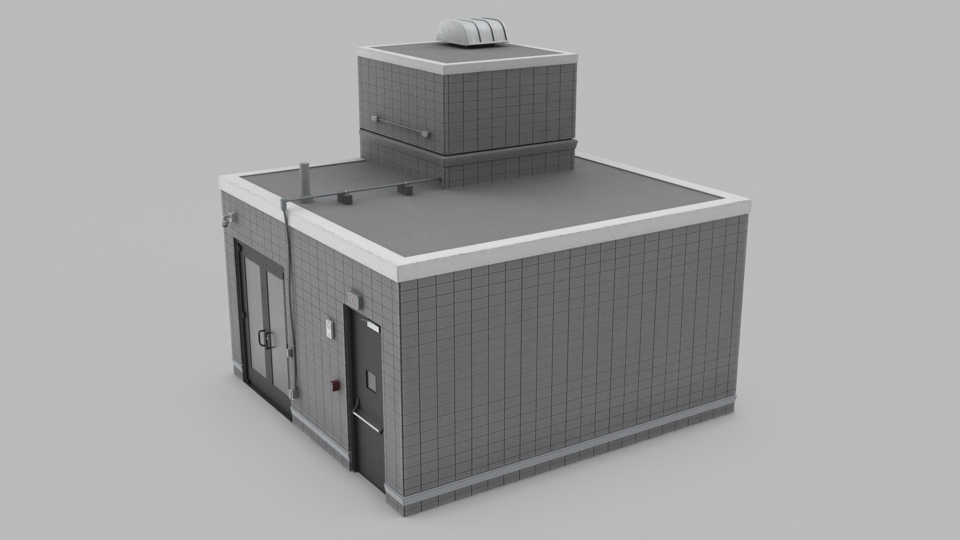 3D Building Rooftop Entrance - TurboSquid 2202003