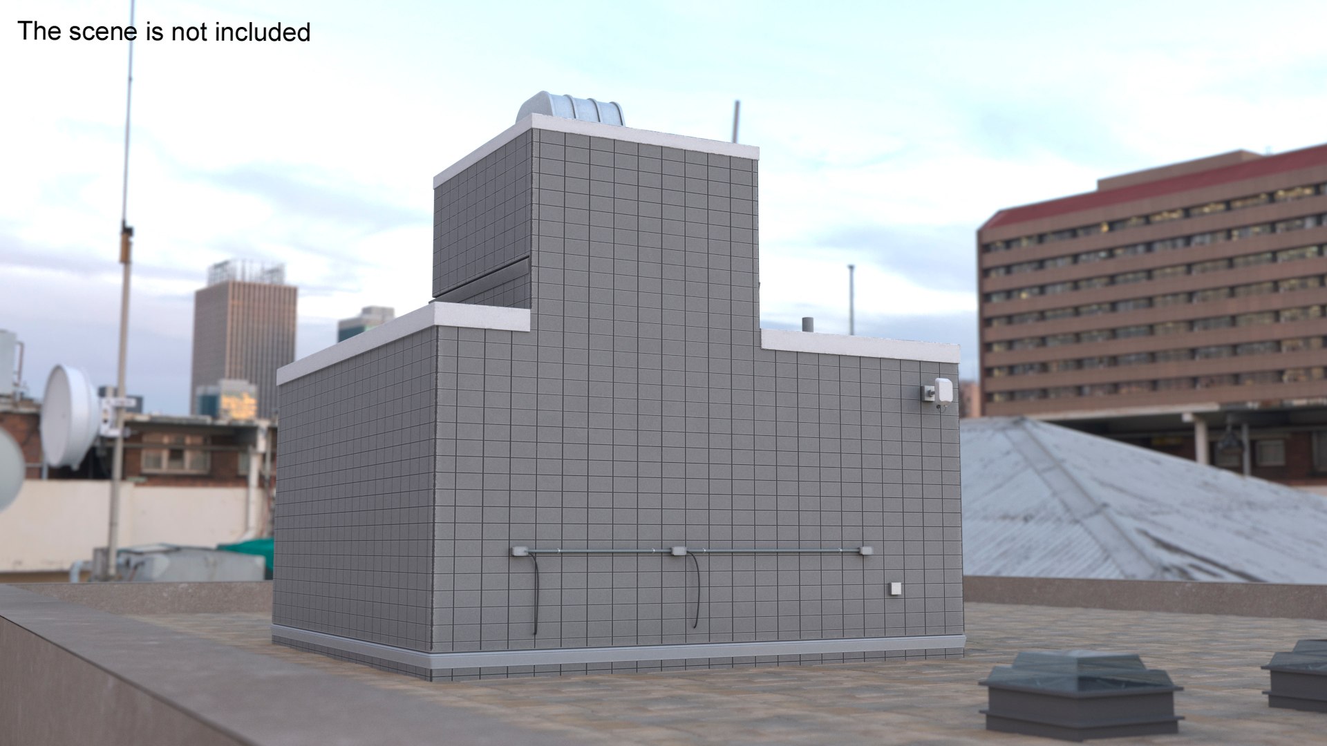 3D Building Rooftop Entrance - TurboSquid 2202003