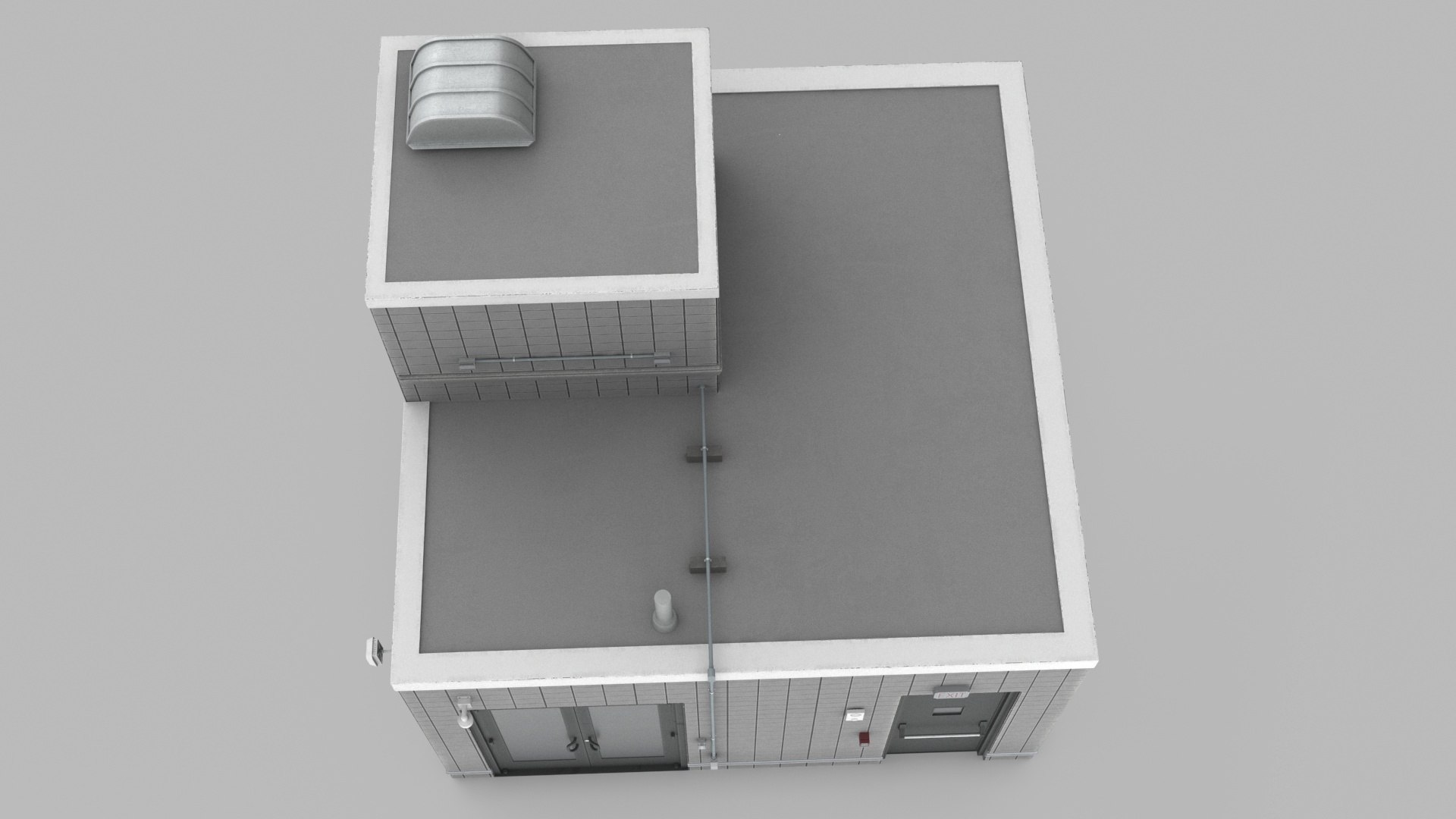 3D Building Rooftop Entrance - TurboSquid 2202003