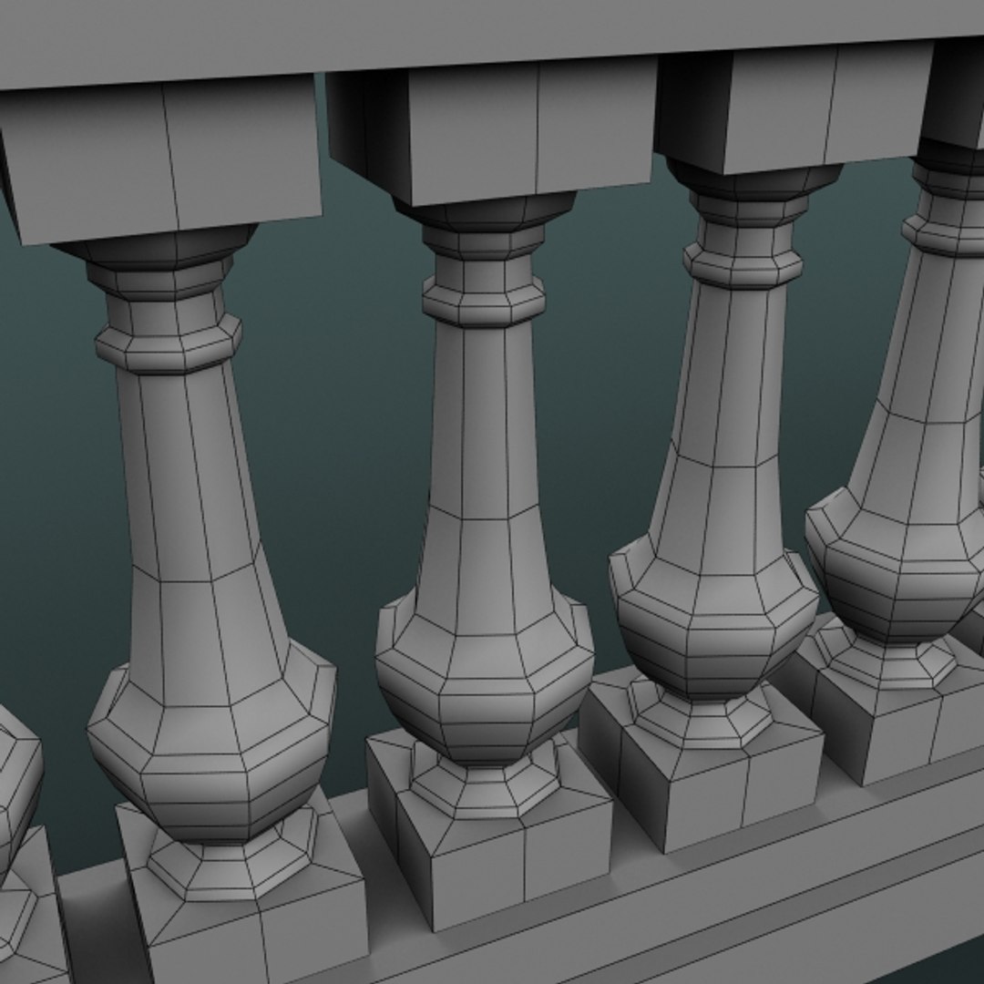 3d Balustrade Architectural Model