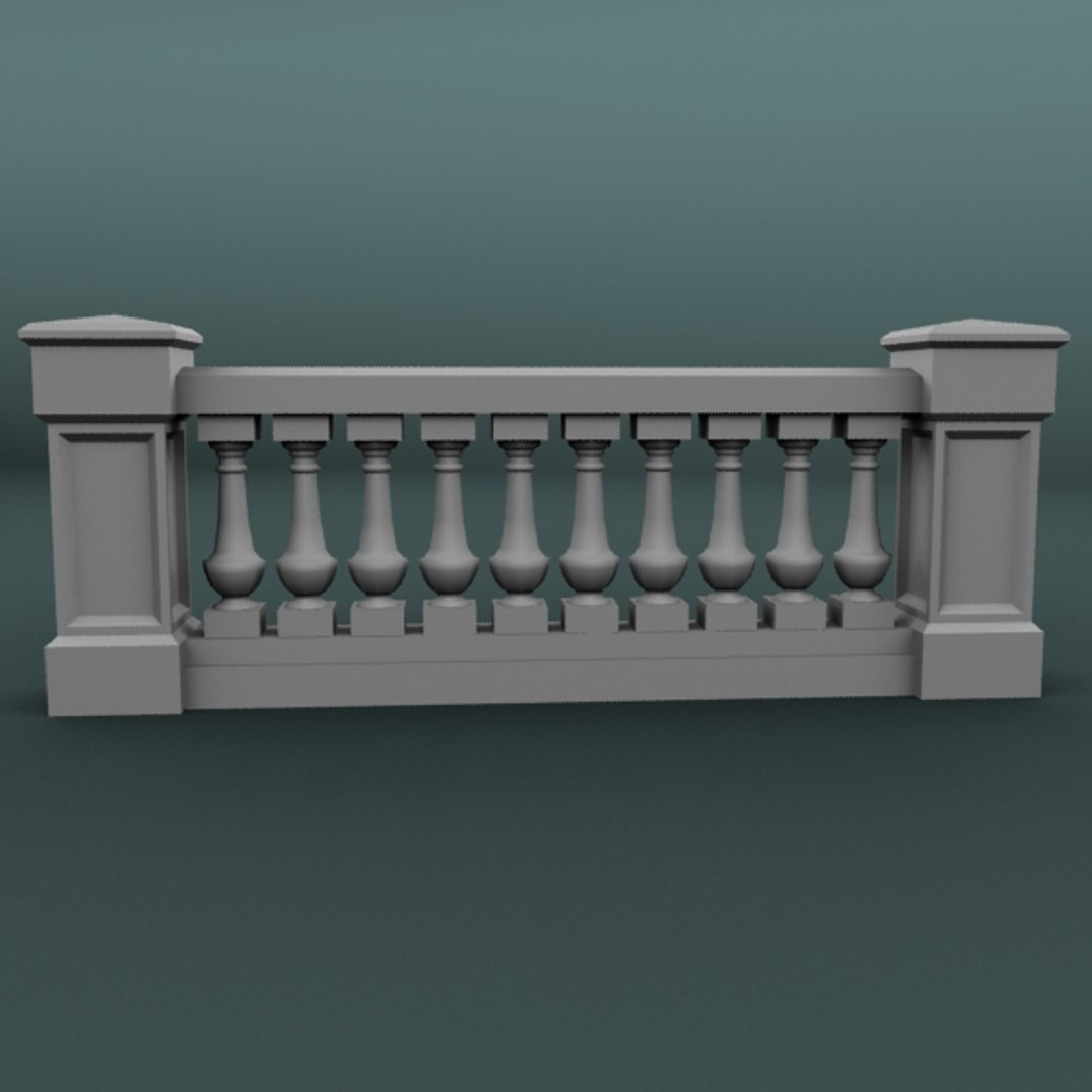 3d Balustrade Architectural Model