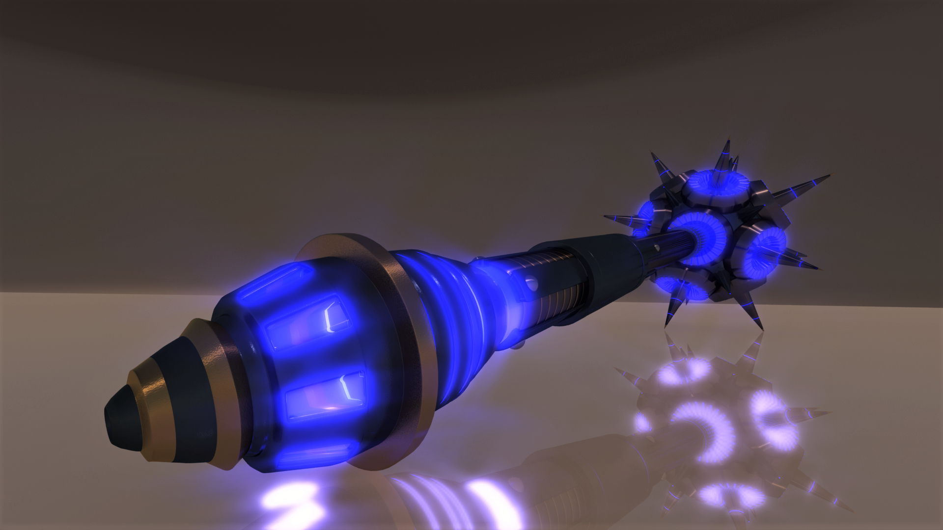 3D SciFi Spiked Club V2 - TurboSquid 1815520