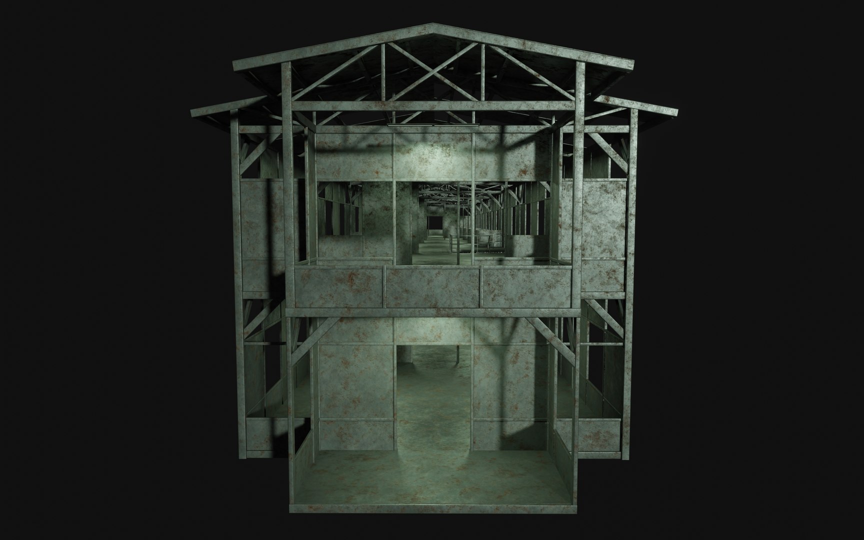 3D Model Rusty Metal Steel Construction Building - TurboSquid 1920261