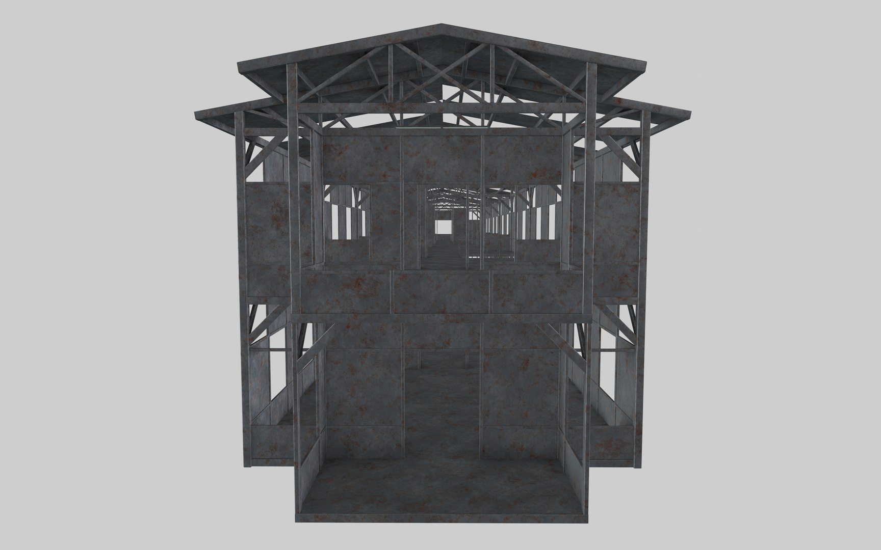 3D Model Rusty Metal Steel Construction Building - TurboSquid 1920261