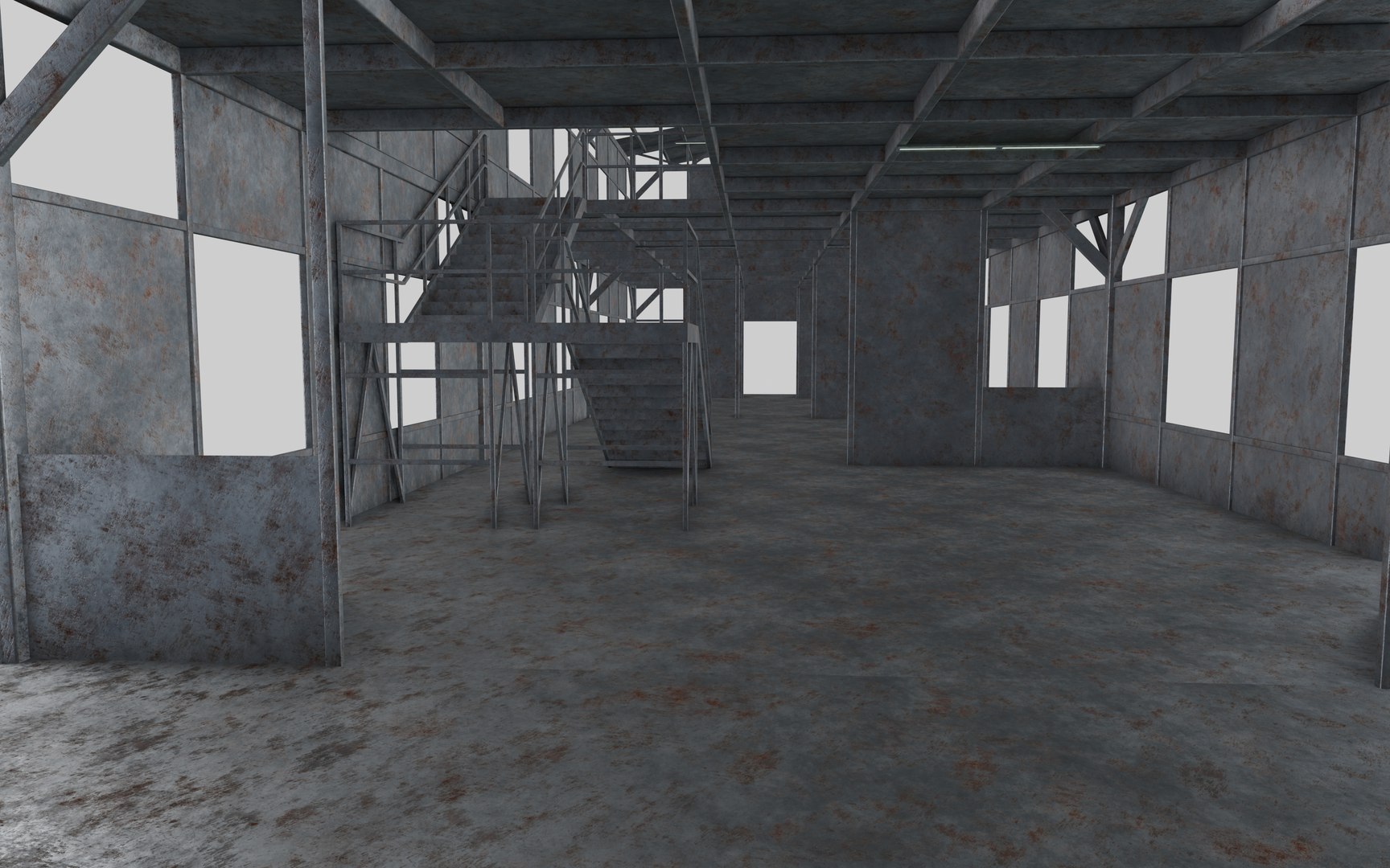 3D Model Rusty Metal Steel Construction Building - TurboSquid 1920261