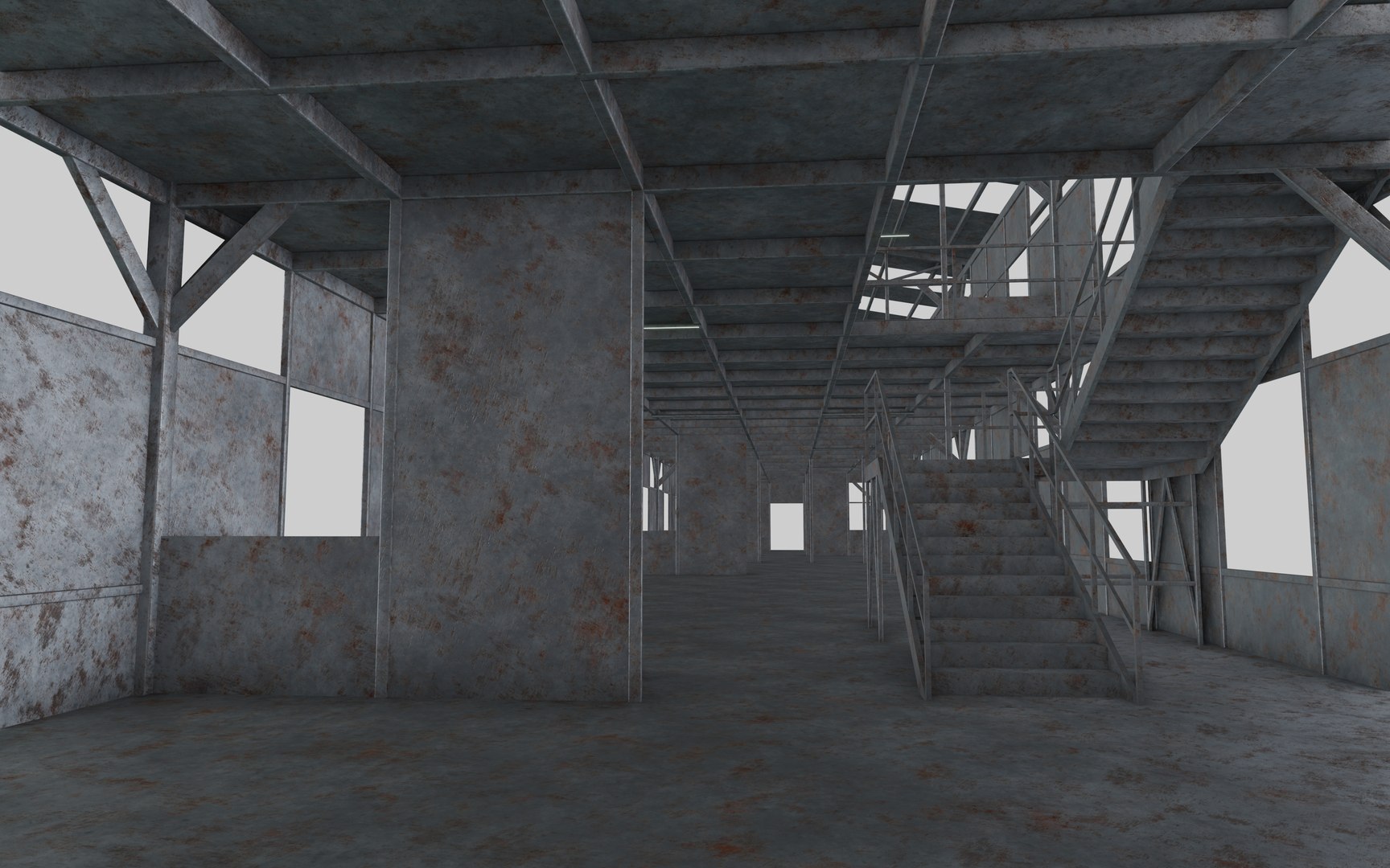 3D Model Rusty Metal Steel Construction Building - TurboSquid 1920261