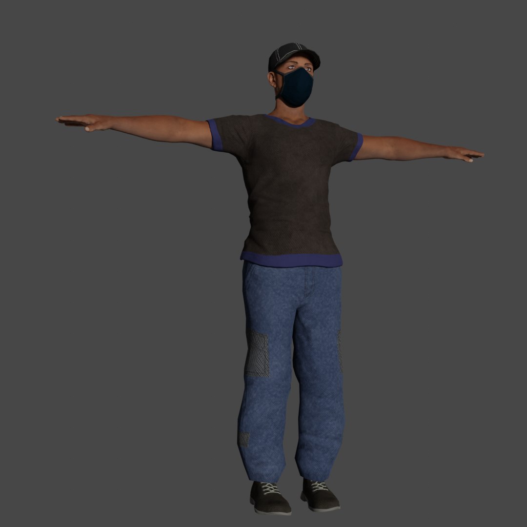 Masked man low-poly ready 3D model - TurboSquid 1574053