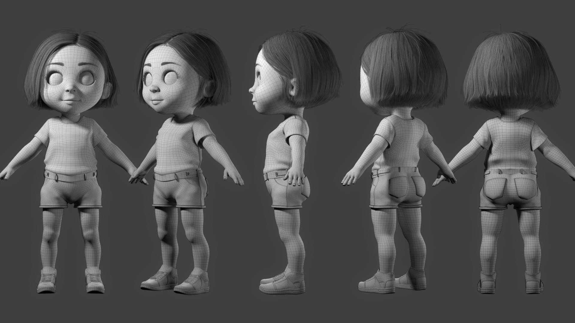 Cartoon girls with binding model - TurboSquid 1872733