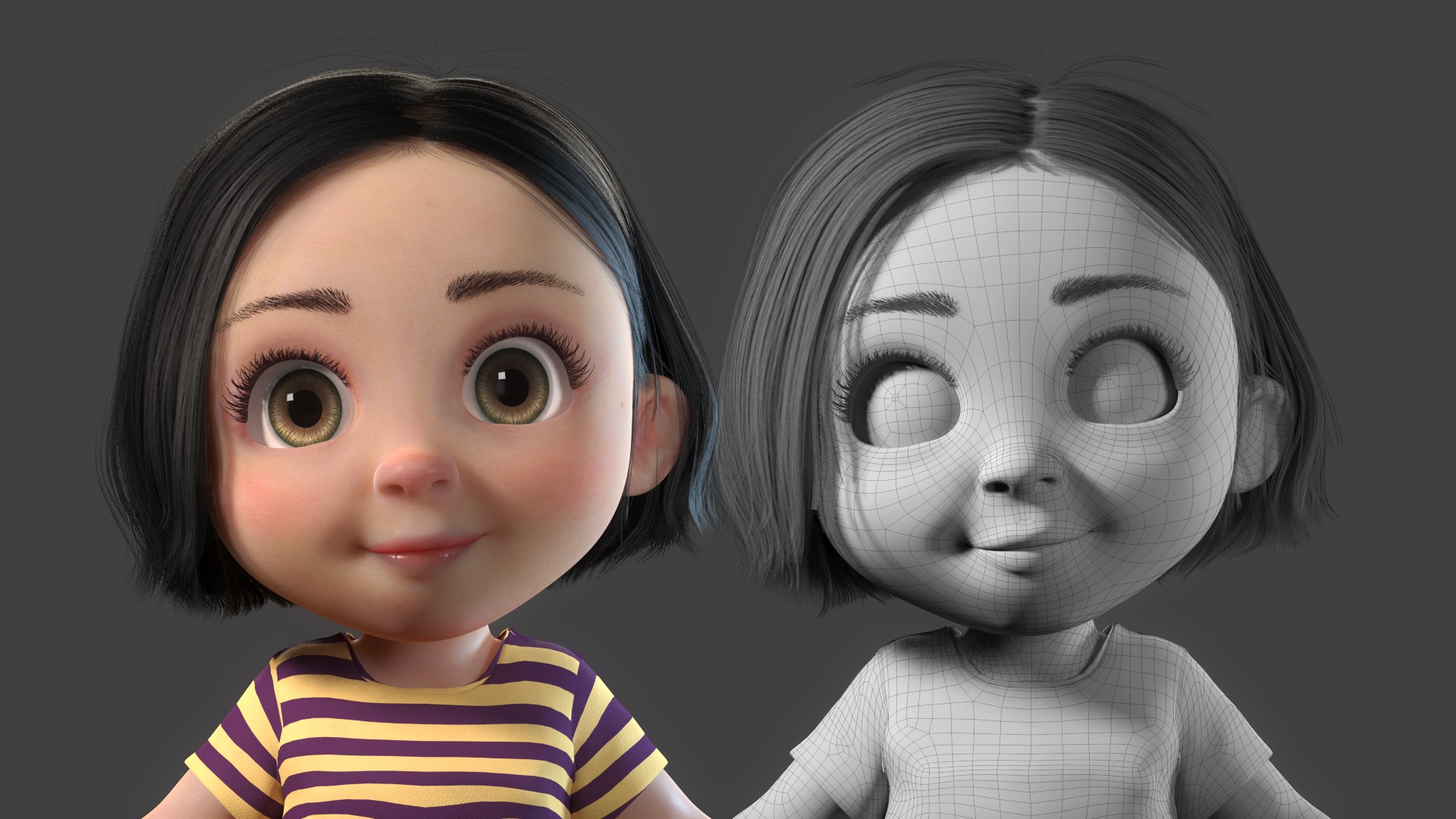 Cartoon girls with binding model - TurboSquid 1872733