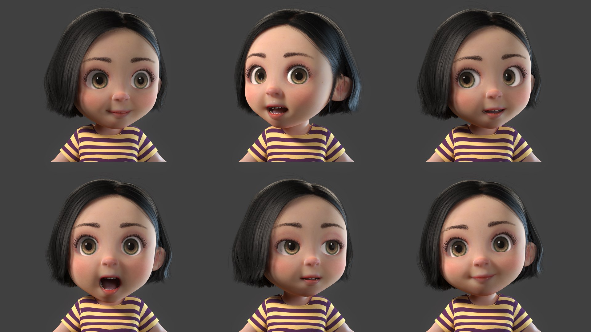 Cartoon girls with binding model - TurboSquid 1872733