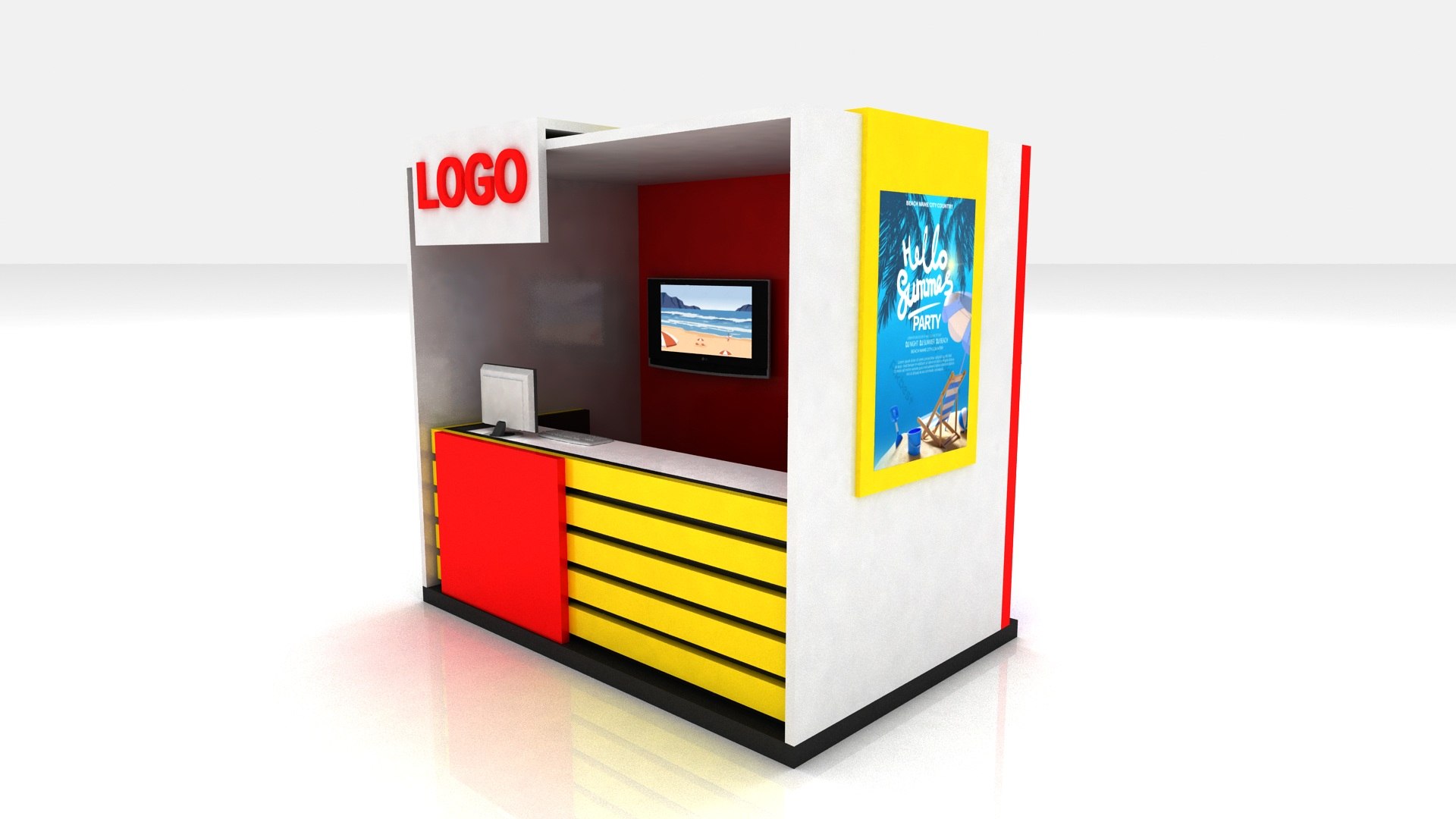 3D Summer Beach Kiosk - TurboSquid 2067432