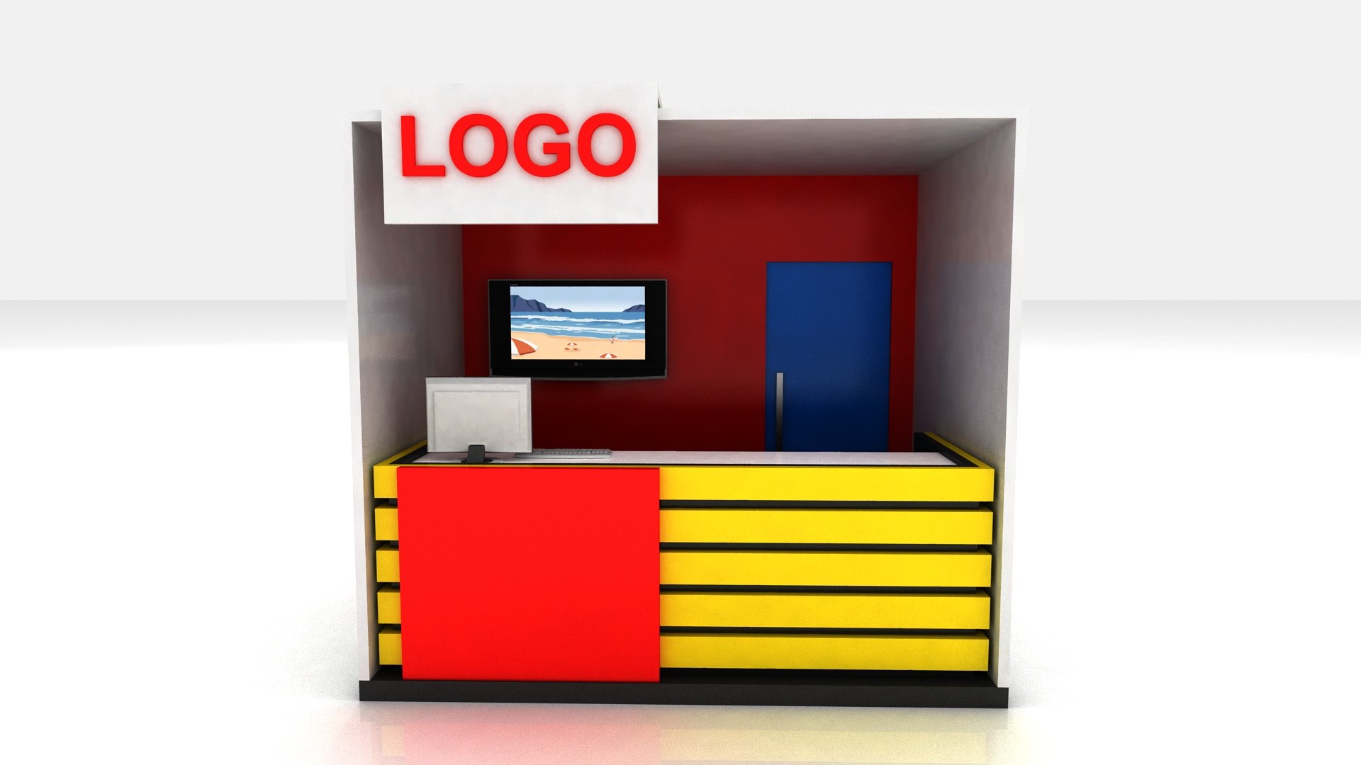 3D Summer Beach Kiosk - TurboSquid 2067432