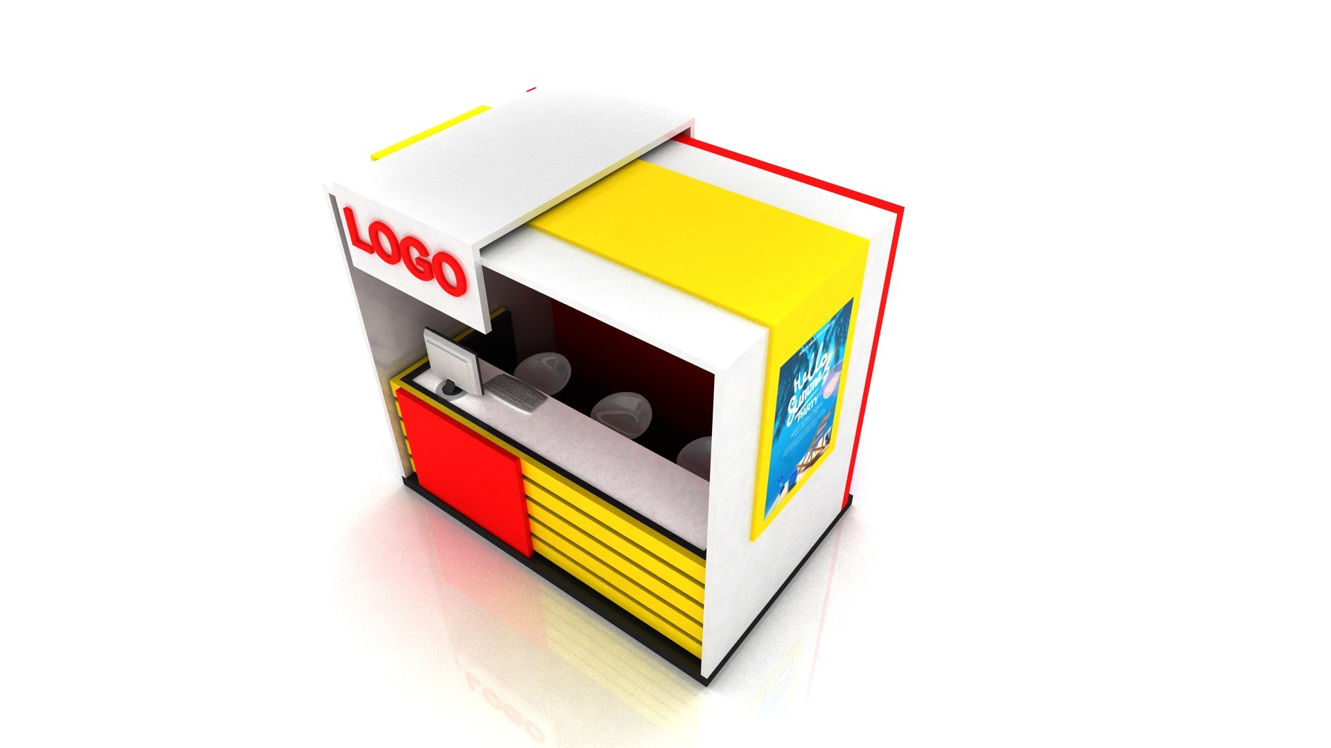 3D Summer Beach Kiosk - TurboSquid 2067432