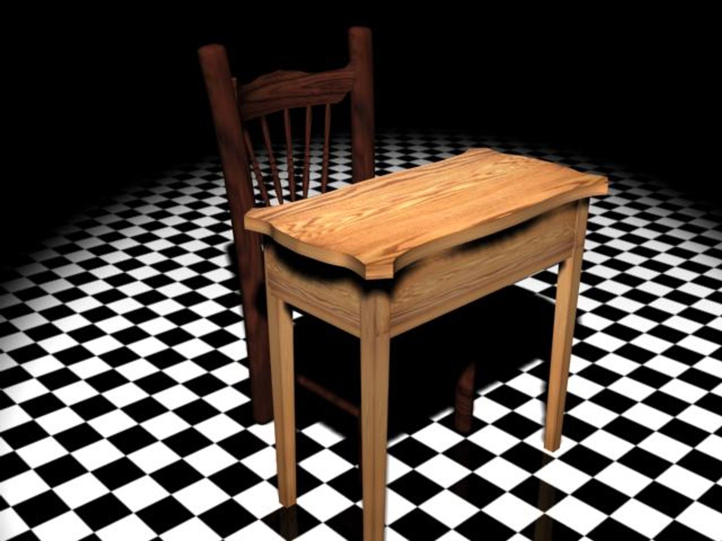 3d 3ds cain chair table