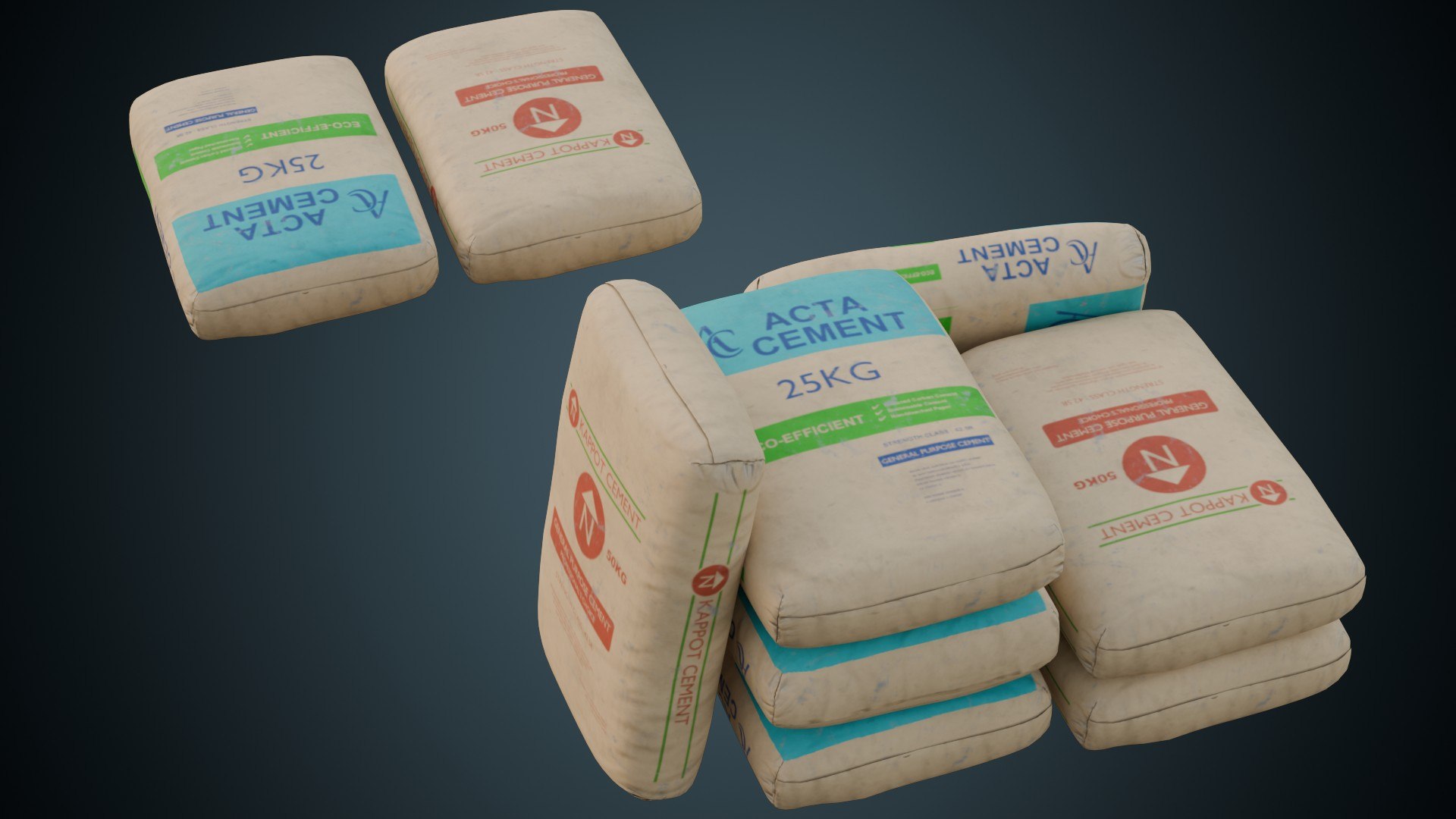 3D Model Cement Bag 1B - TurboSquid 2251563