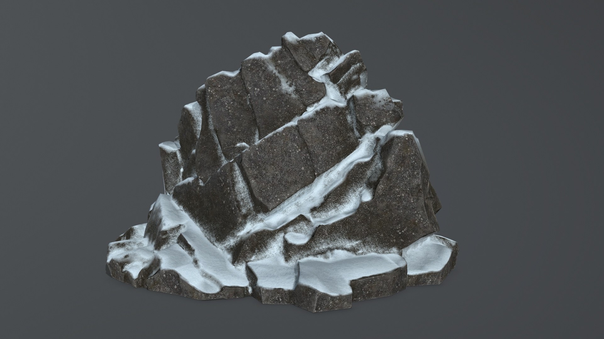 3D Snowy Rock Mountain - TurboSquid 2017977