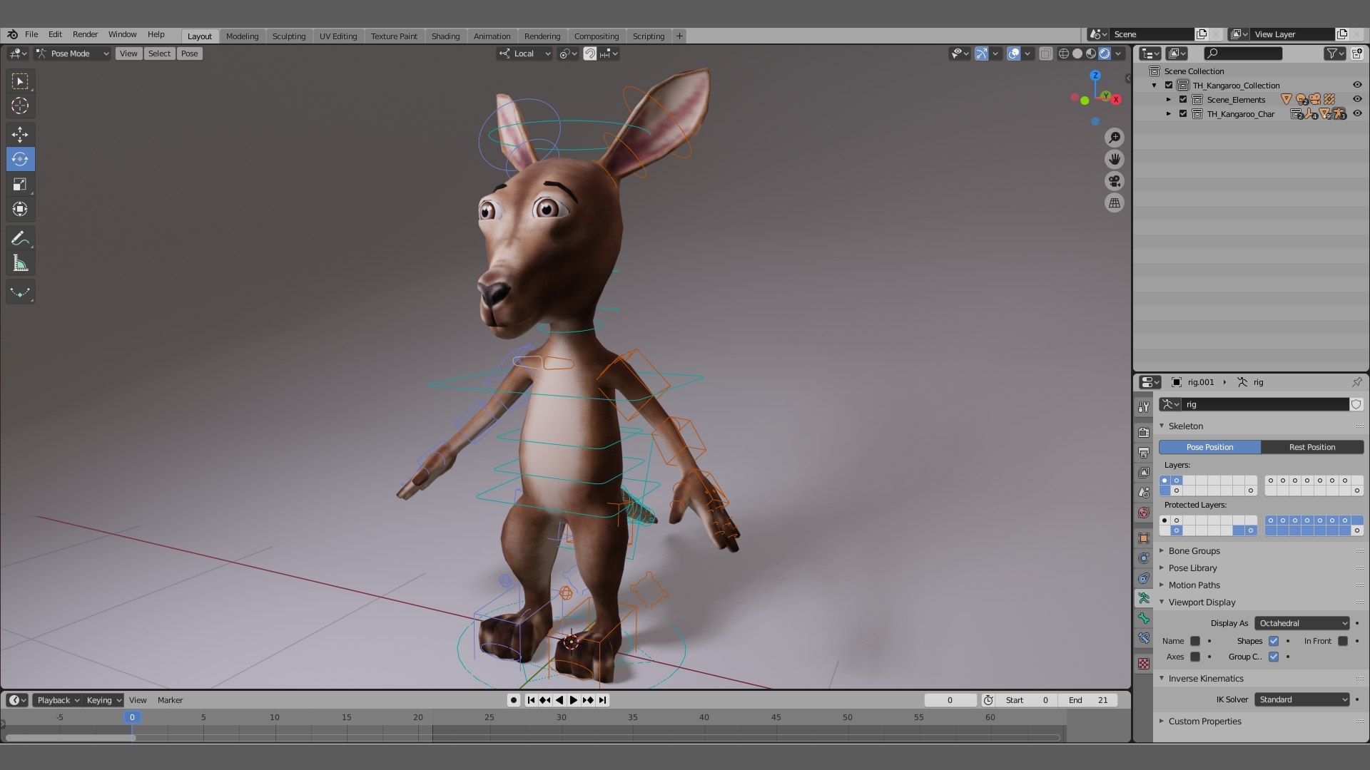 Toon Humanoid Kangaroo 3D Model - TurboSquid 1774541