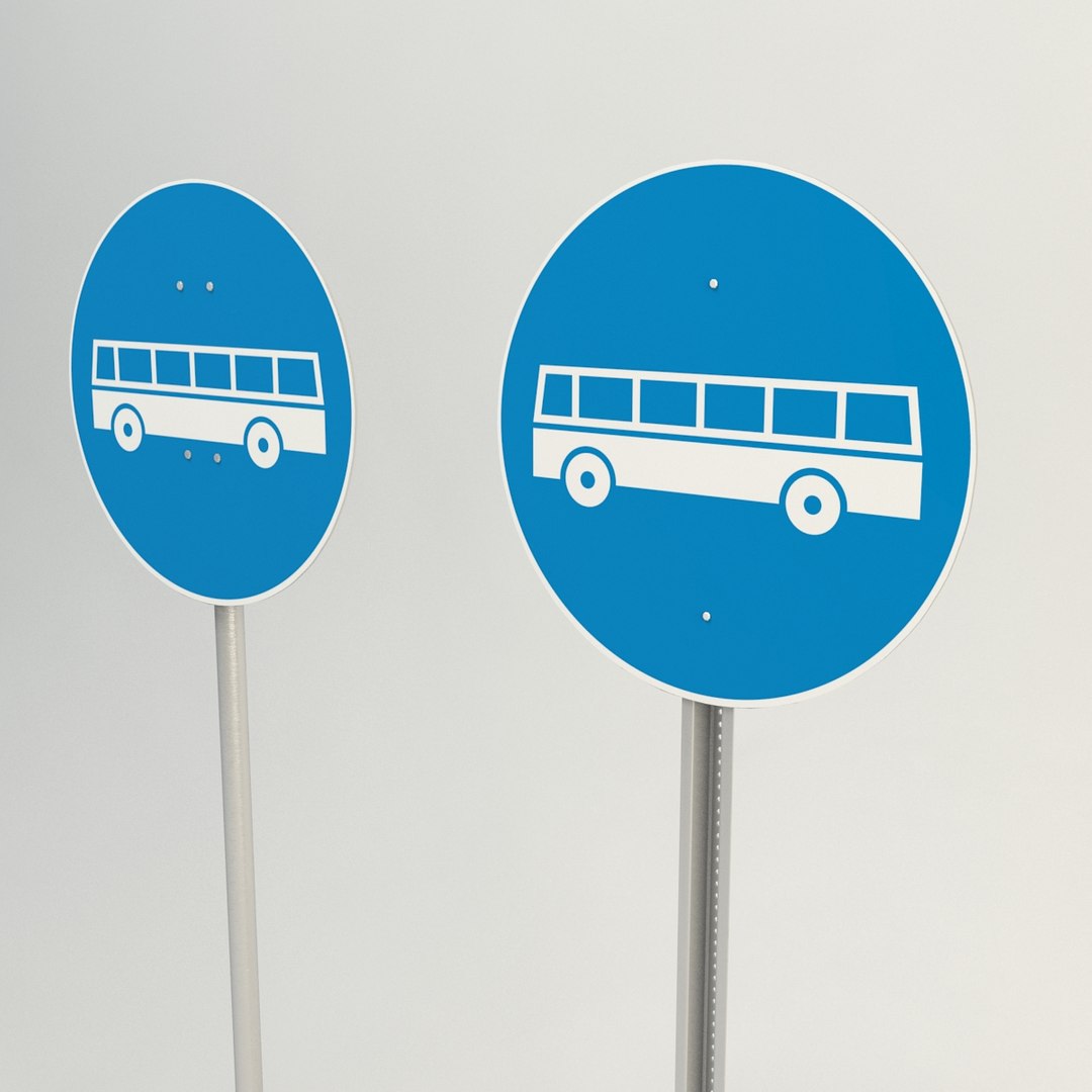 3d Obj Traffic Sign Bus Entrance
