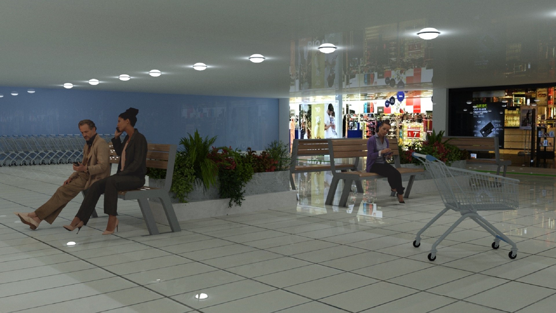 3D Shopping Mall Model - TurboSquid 2107616